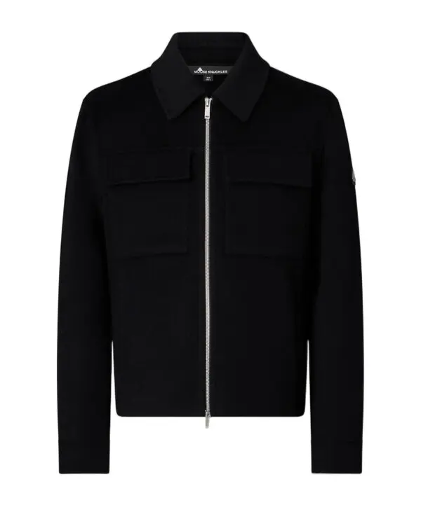 Moose Knuckles Logo-patch Buttoned Jacket - Black