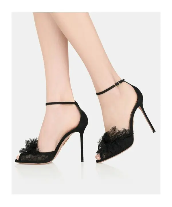 AQUAZZURA Lover Lace Sandal 105