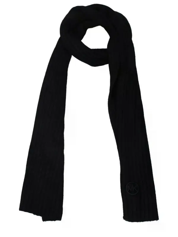 Michael Kors Ribbed Logo-patch Scarf