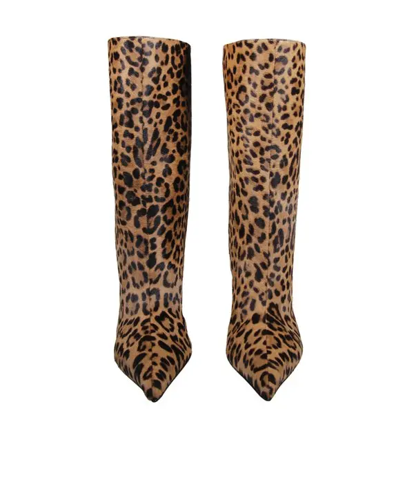 Amina Muaddi Pointed Kitten Heel Ankle Boots