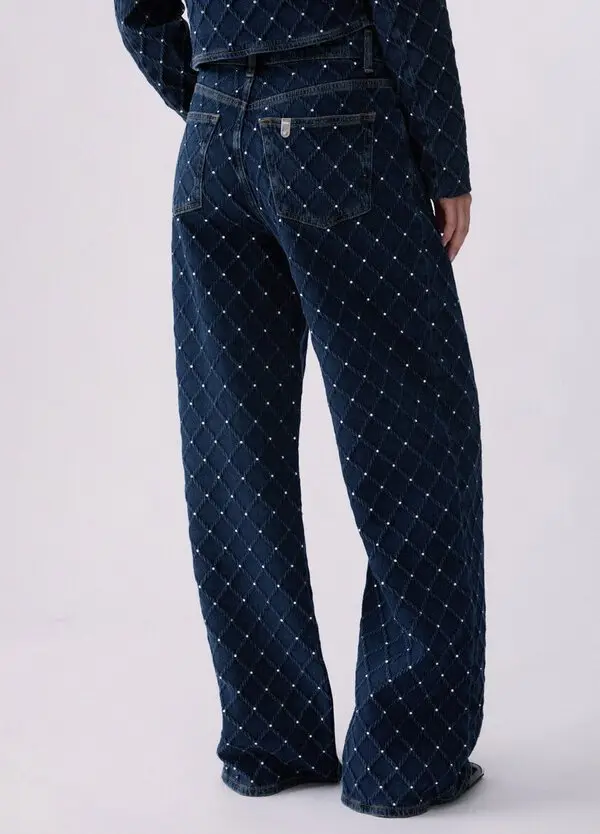 Liu Jo Matelassé Jeans With Rhinestones