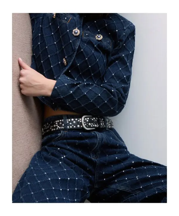 Liu Jo Matelassé Jeans With Rhinestones