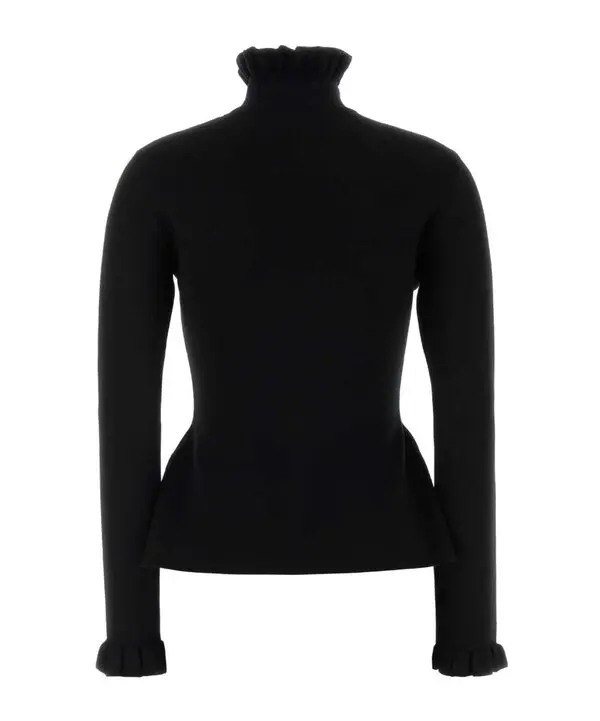 Blumarine Rose Embroidered Turtleneck Sweater
