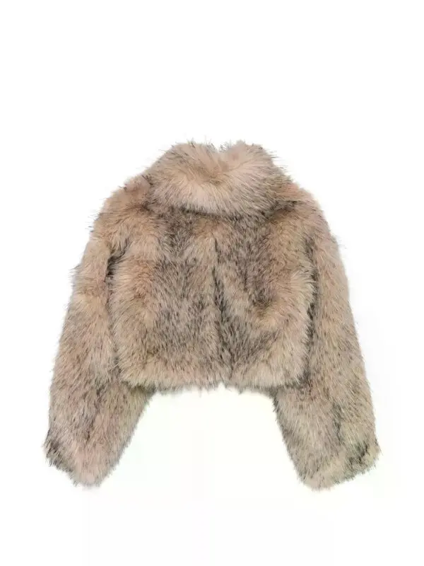 ROTATE BY BIRGER CHRISTENSEN Faux-fur Cropped Jacket - Neutrals
