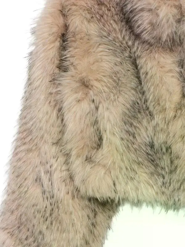 ROTATE BY BIRGER CHRISTENSEN Faux-fur Cropped Jacket