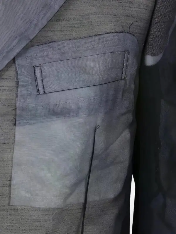 Comme Des Garçons Sheer-panelled Blazer - Grey