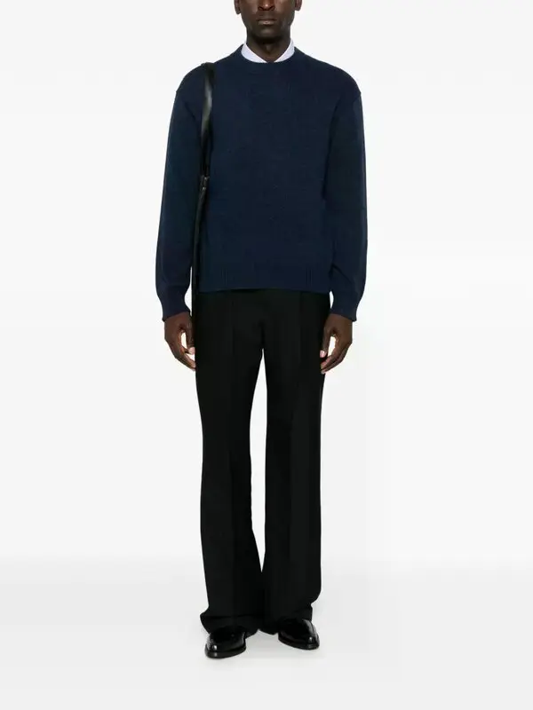 Prada Triangle-logo Knit Sweater - Blue