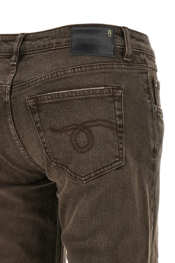 R13 Boy Flare' Denim Jeans - Black