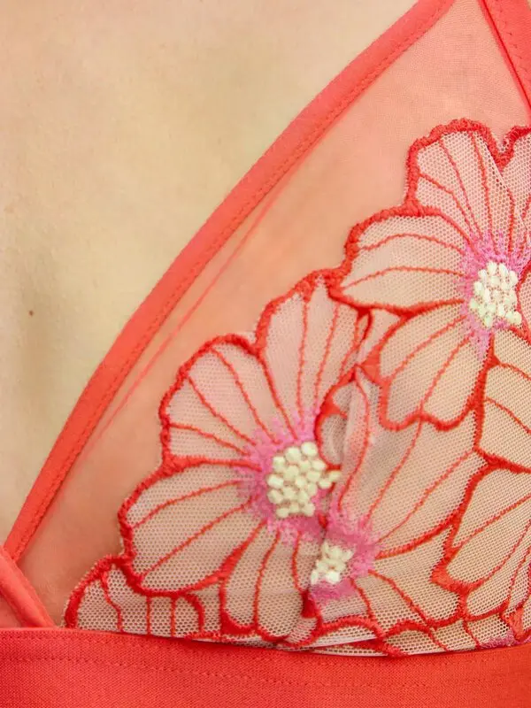 Chantelle Pulp Lush Floral-embroidered Mesh Bra