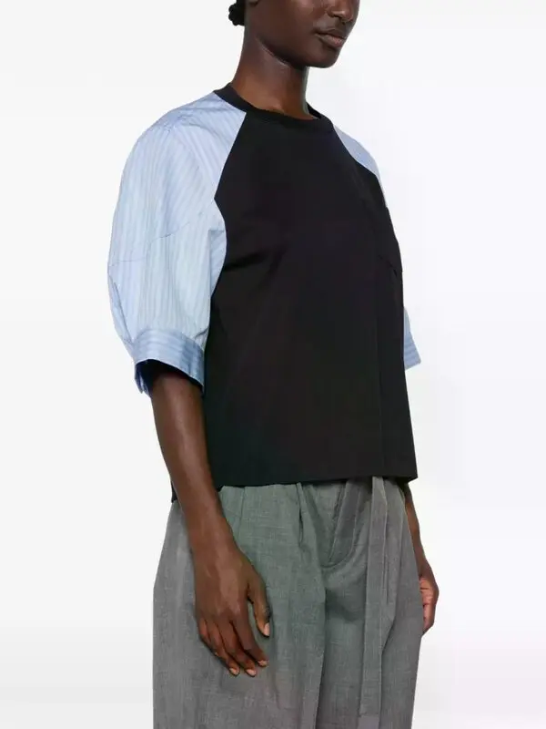 Sacai Stripe-sleeve Raglan T-shirt