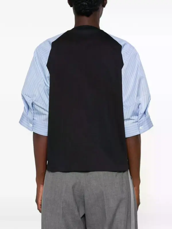 Sacai Stripe-sleeve Raglan T-shirt