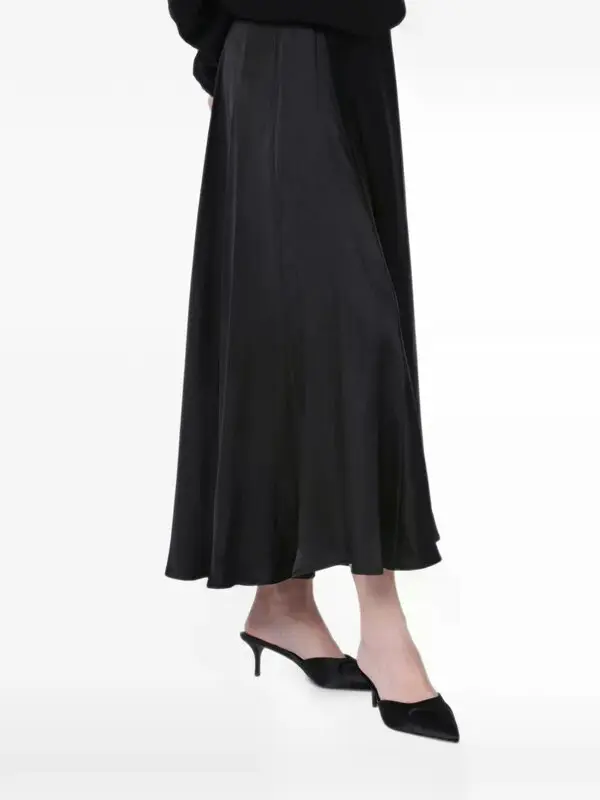 ANINE BING Satin-finish Flared Midi Skirt