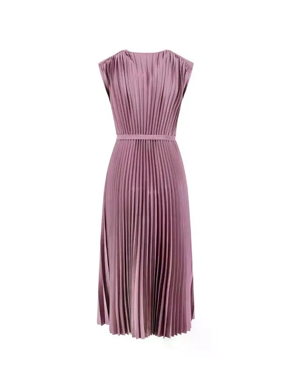 JOSEPH Volta Pleated Belted Midi Dress