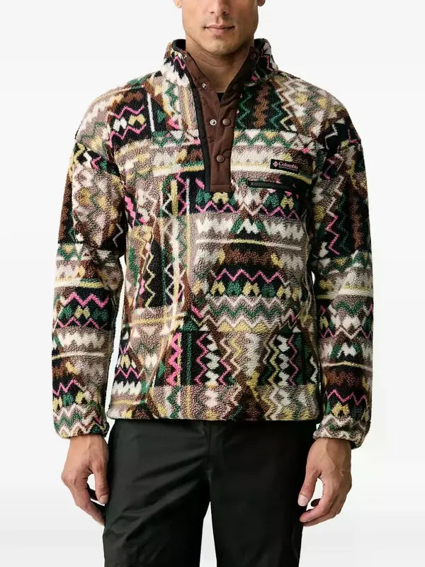 Columbia Helvetia Ii Geometric-print Fleece Sweater - Black