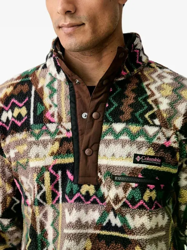 Columbia Helvetia Ii Geometric-print Fleece Sweater - Black