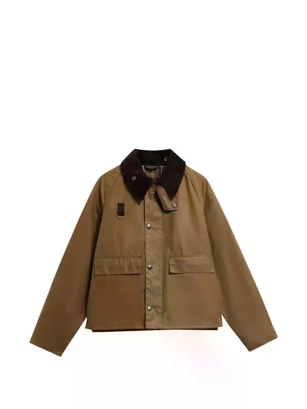 Barbour Corduroy-collar Waxed Jacket - Brown