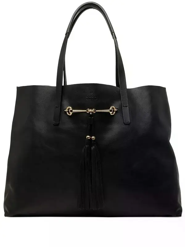 Gucci 2000-2015 Medium Calfskin Park Avenue Horsebit Tote Bag - Black