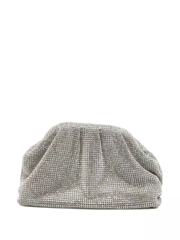 TWENTY FOURHAITCH Crystal-embellished Ruched Crossbody Bag - Silver