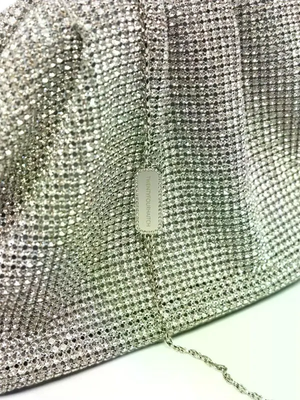 TWENTY FOURHAITCH Crystal-embellished Ruched Crossbody Bag