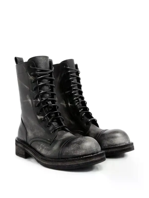 ANN DEMEULEMEESTER Brushed-leather Lace-up Boots