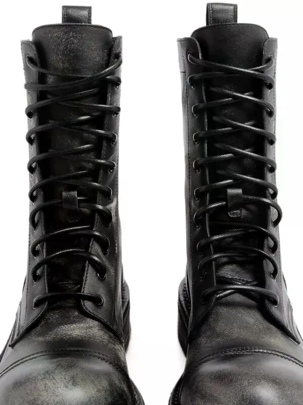 ANN DEMEULEMEESTER Brushed-leather Lace-up Boots