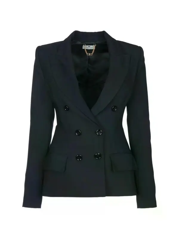 Elisabetta Franchi Double-breasted Peak-lapel Blazer - Black