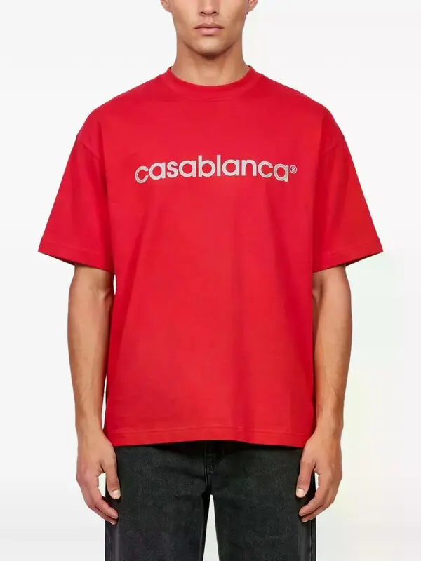 Casablanca Reflective Logo-patch T-shirt