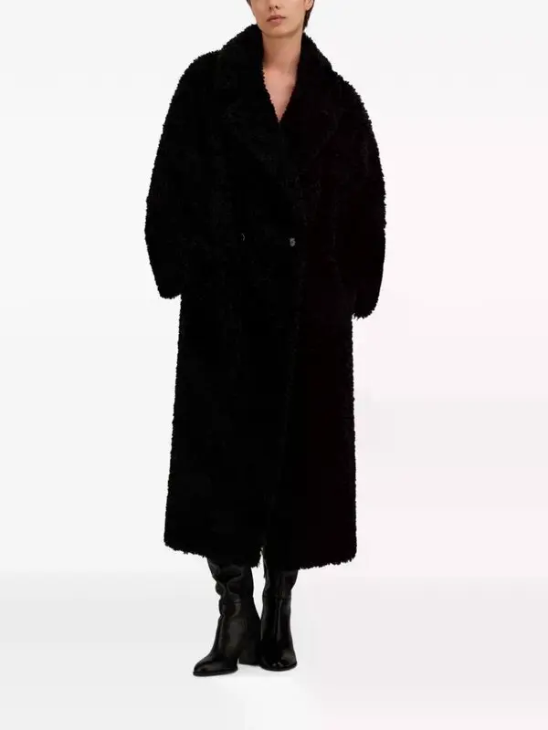 Herno Double-breasted Faux-fur Coat - Black