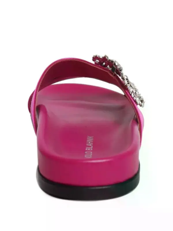 Manolo Blahnik Chilanghi Crystal-buckle Flat Sandals