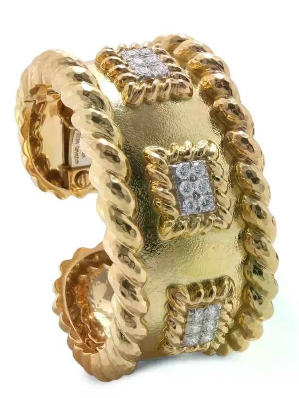 David Webb Rope Edge Diamond Cuff Bracelet