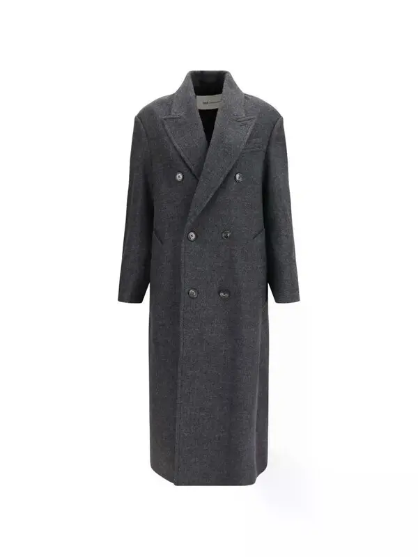AMI Paris Double-breasted Wool Coat - Grey