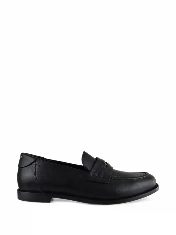 Balmain Logo-plaque Leather Loafers - Black
