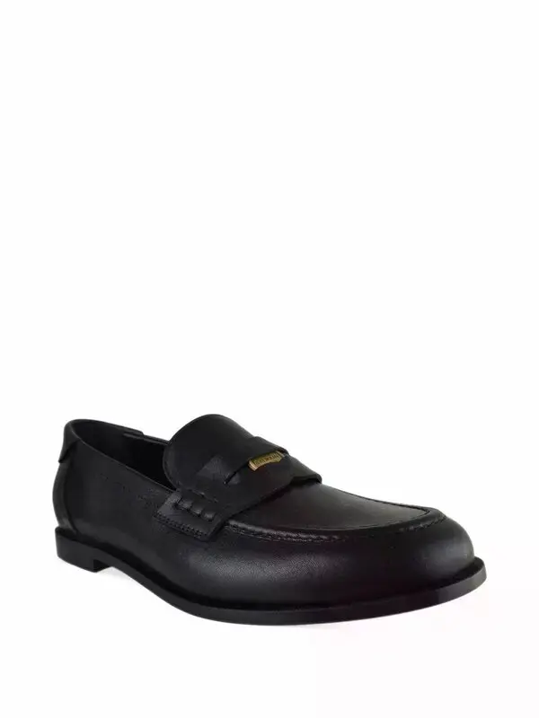 Balmain Logo-plaque Leather Loafers