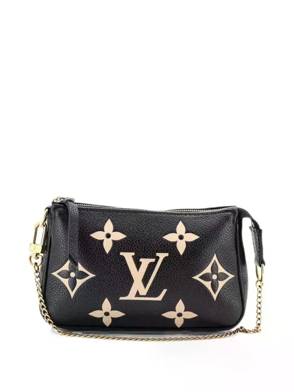 LOUIS VUITTON Pochette Accessoires Bicolor Monogram Empreinte Giant Mini Clutch Bag - Black