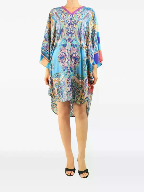 Etro Printed Kaftan Dress - Blue