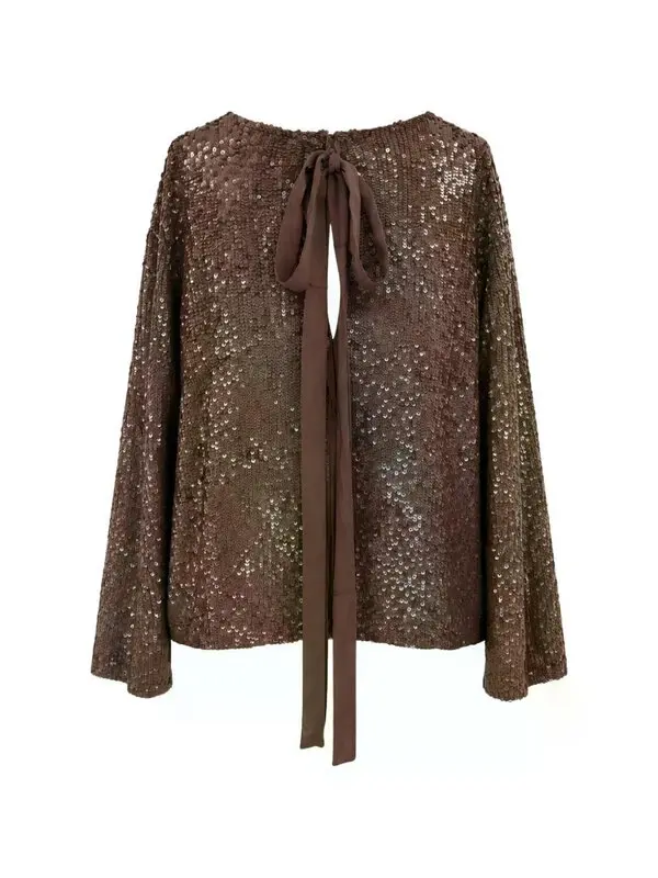 P.a.r.o.s.h Sequin-embellished Tie-fastening Blouse