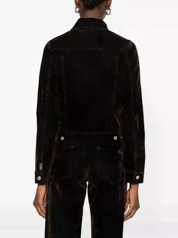 7 For All Mankind Velvet-effect Button-up Jacket