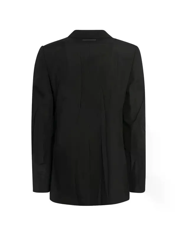 MAISON MARGIELA Crumpled-pleat Single-breasted Jacket - Black