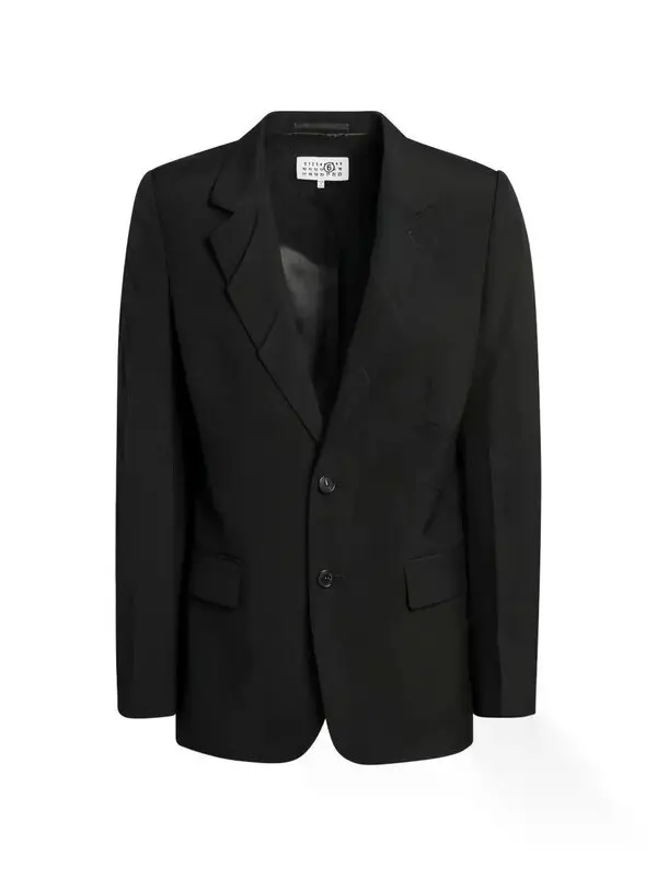 MAISON MARGIELA Crumpled-pleat Single-breasted Jacket - Black