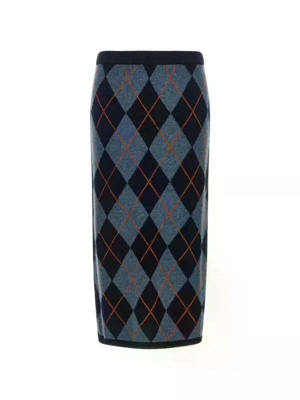 TWINSET Jacquard-diamond Skirt - Blue