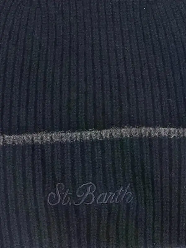 MC2 SAINT BARTH Logo-embroidered Ribbed Beanie Hat