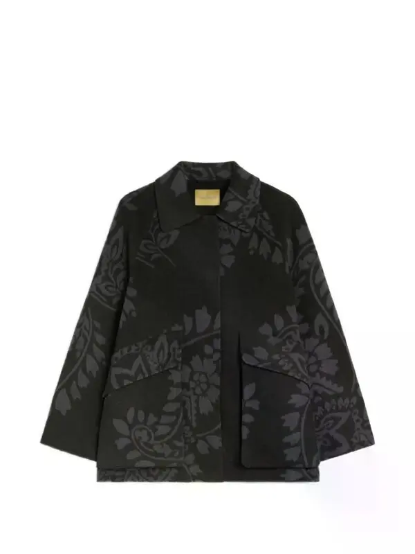 Momoni Aira Reversible Jacquard Coat - Grey