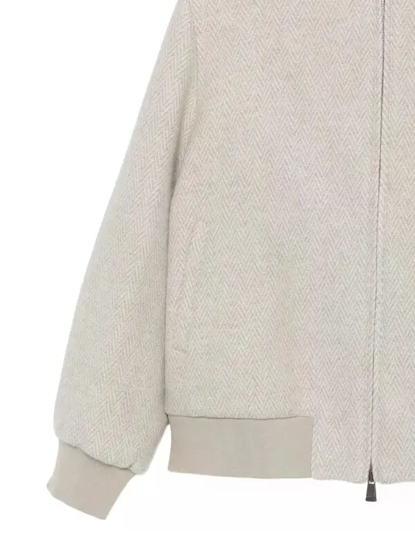 Colombo Herringbone-pattern Hooded Jacket