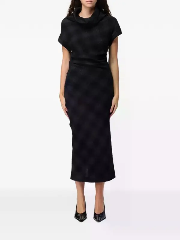 TELA Ribbed Cowl-neck Midi Dress