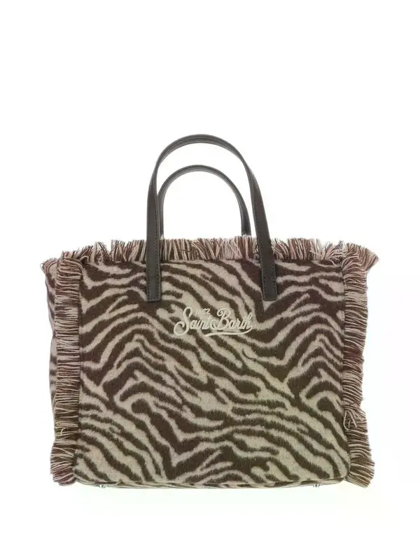 MC2 SAINT BARTH Colette Animal-print Fringed Tote Bag