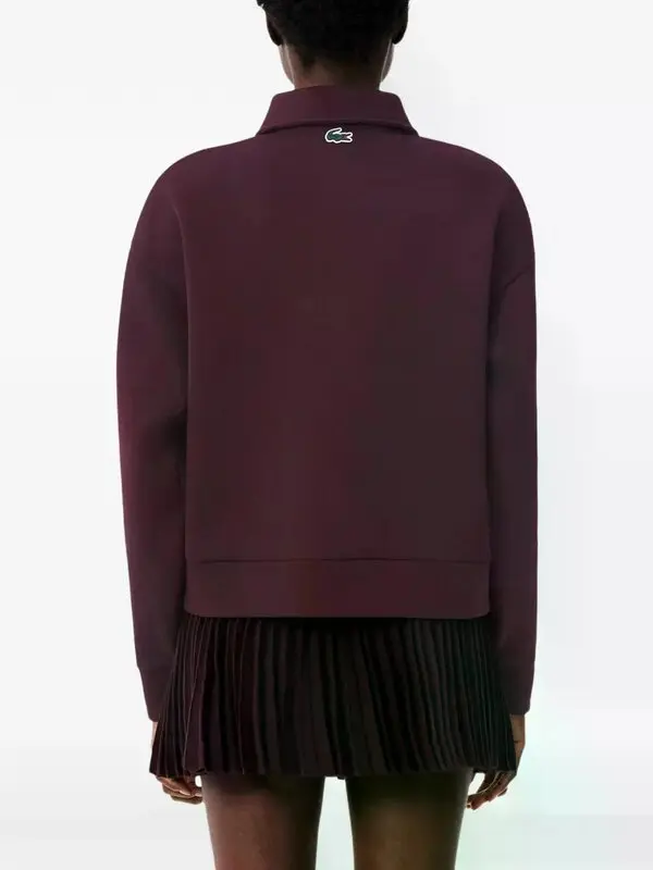 Lacoste Tennis Heritage Zipped Badge Accent Sweatshirt - Brown