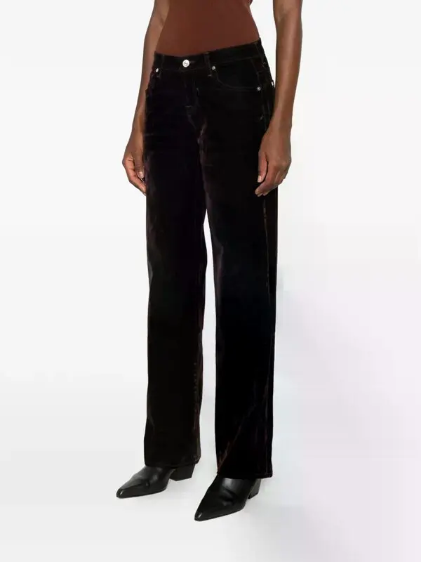 7 For All Mankind Velvet-effect Straight-leg Trousers