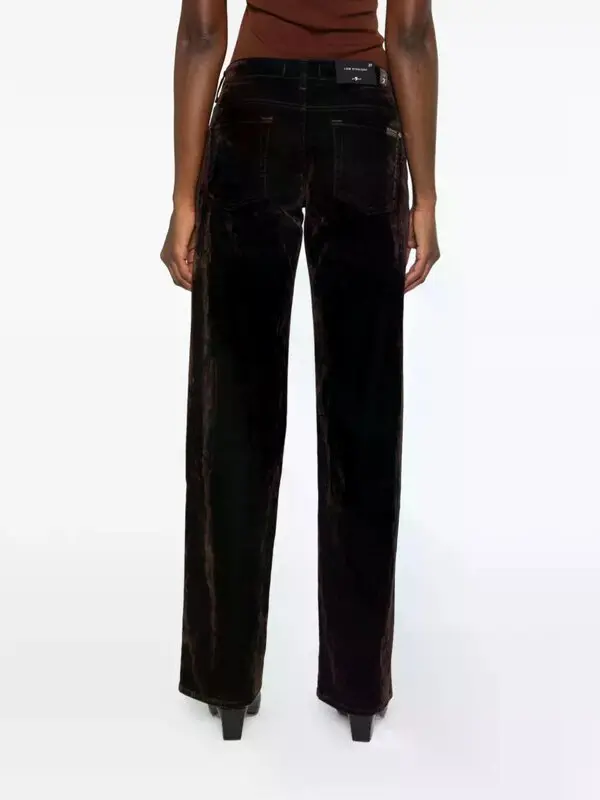 7 For All Mankind Velvet-effect Straight-leg Trousers