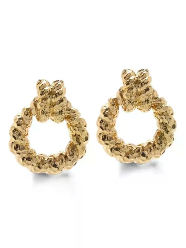 David Webb Small Rope Doorknocker Earrings