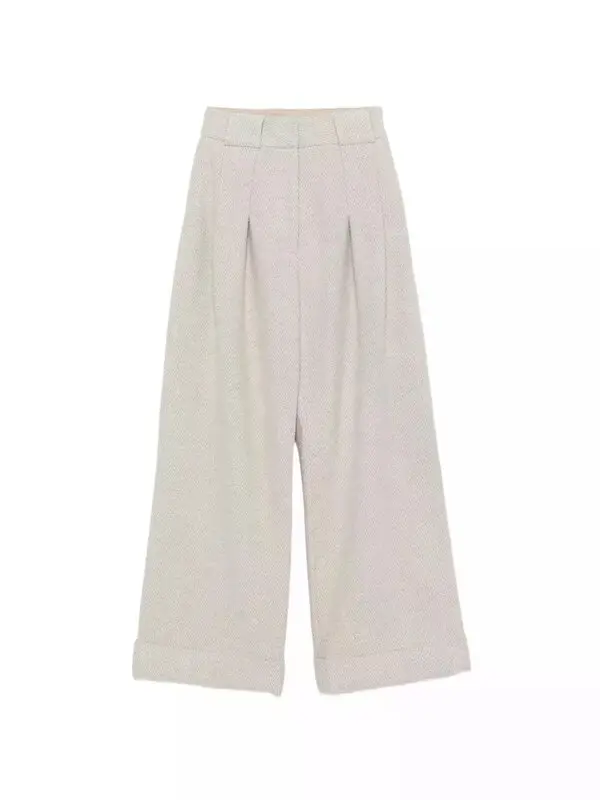 Colombo Herringbone Pleated Trousers